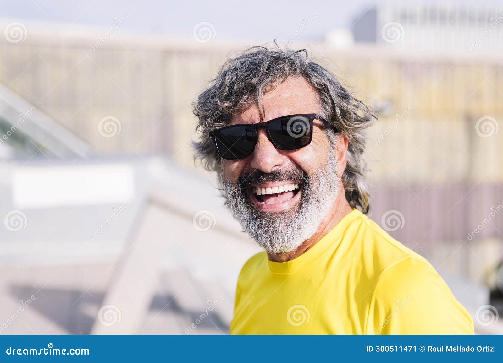 Senior Man with Sun Glasses Smiling Happy Stock Image - Image of ...