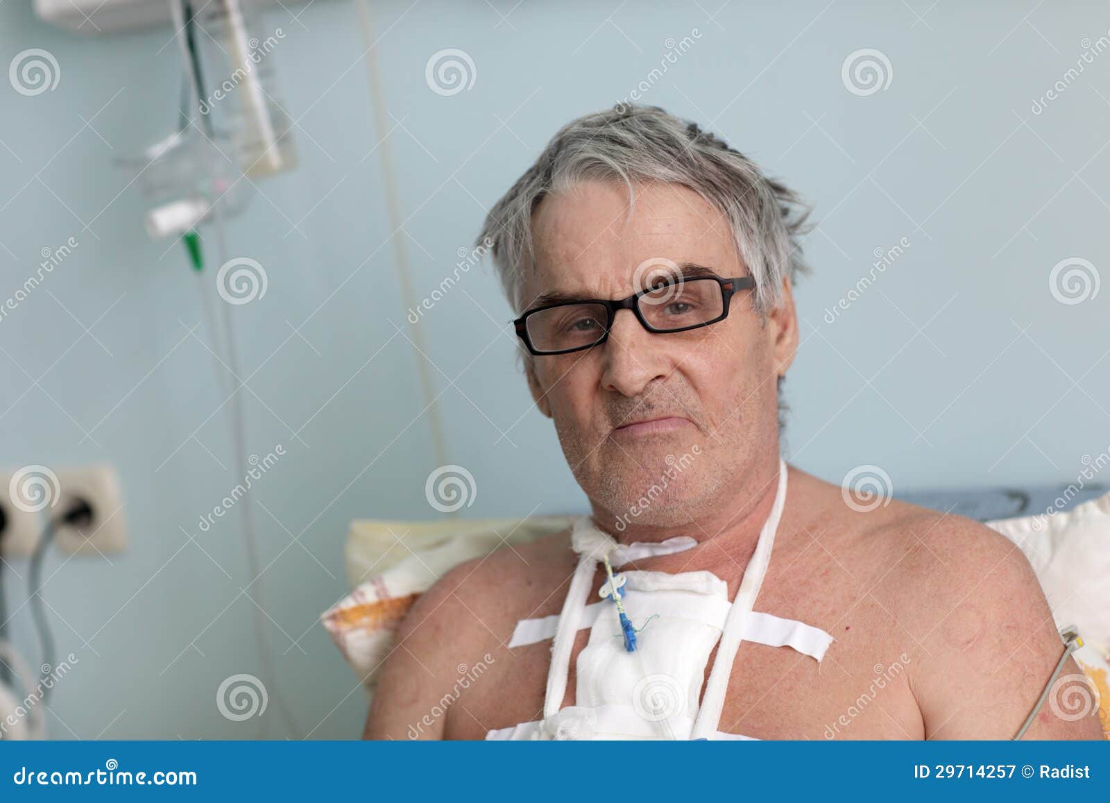 Senior man after surgery stock image. Image of operation - 29714257