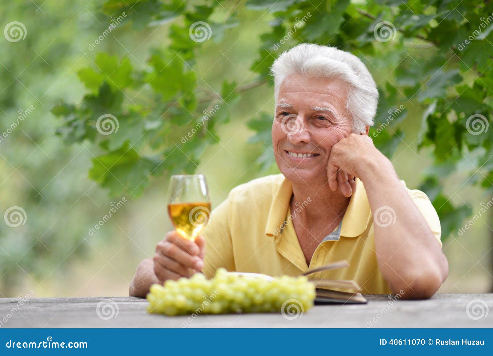 Senior man at table stock photo. Image of mature, portrait - 40611070