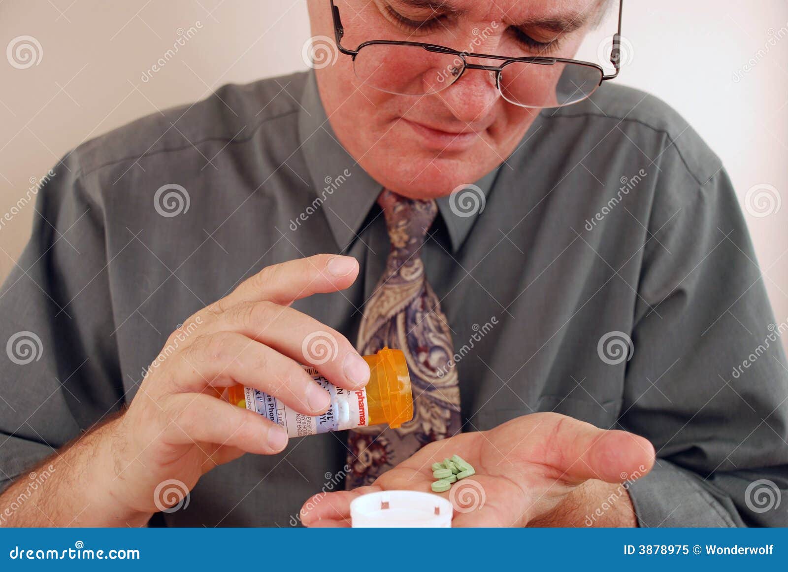 Senior Man Taking Medication Stock Image - Image of male, sick: 3878975