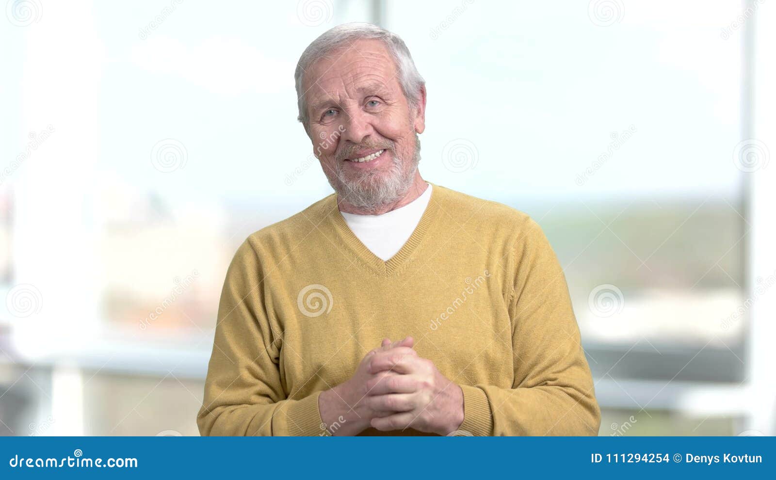 Senior Man Talking on Blurred Background. Stock Footage - Video of aged ...