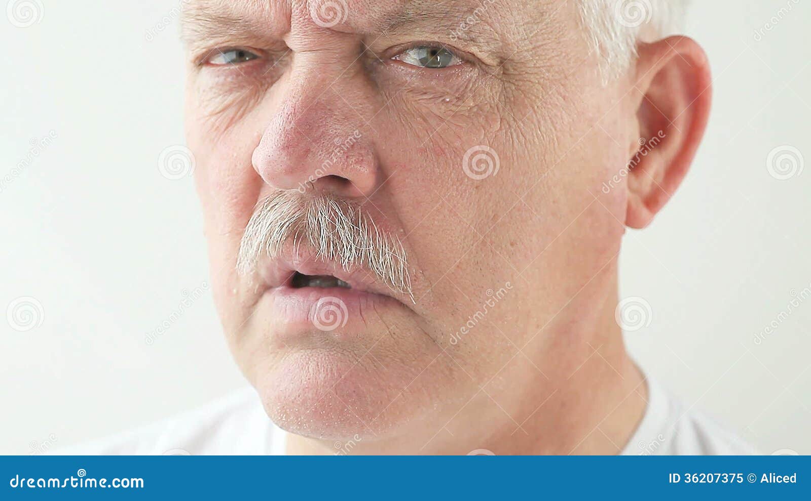 Senior man talks stock footage. Video of looking, expression - 36207375