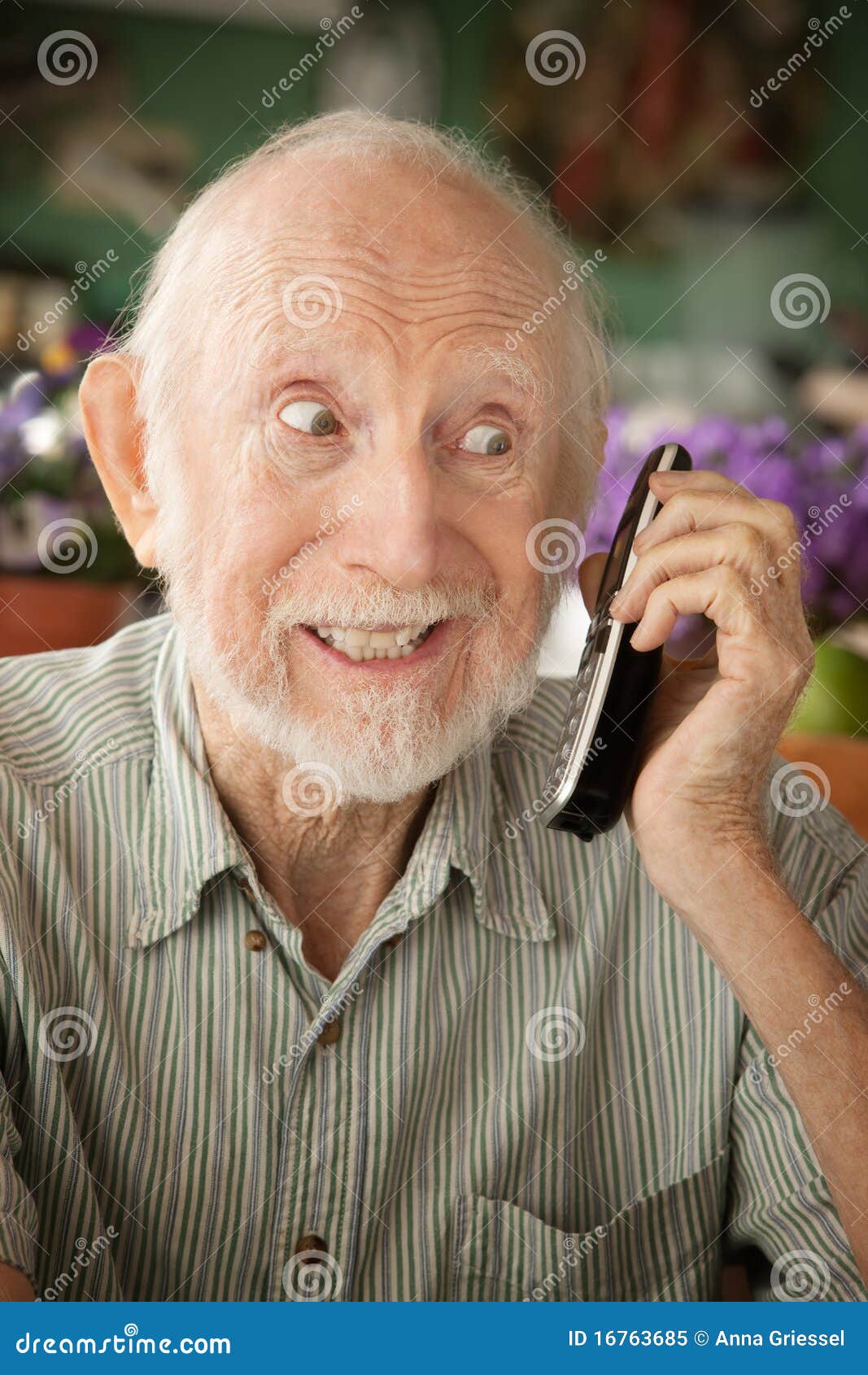 Senior man on telephone stock image. Image of person - 16763685