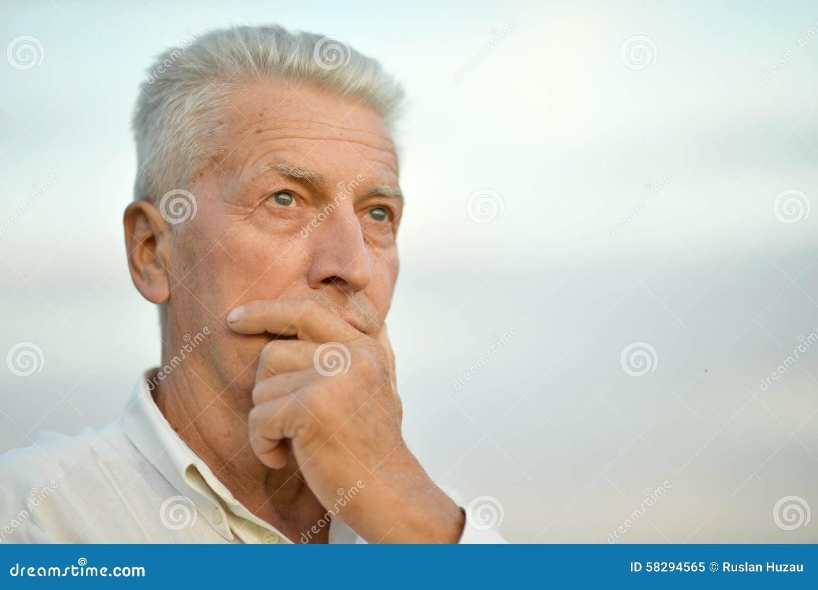 Senior man thinking stock image. Image of people, alone - 58294565