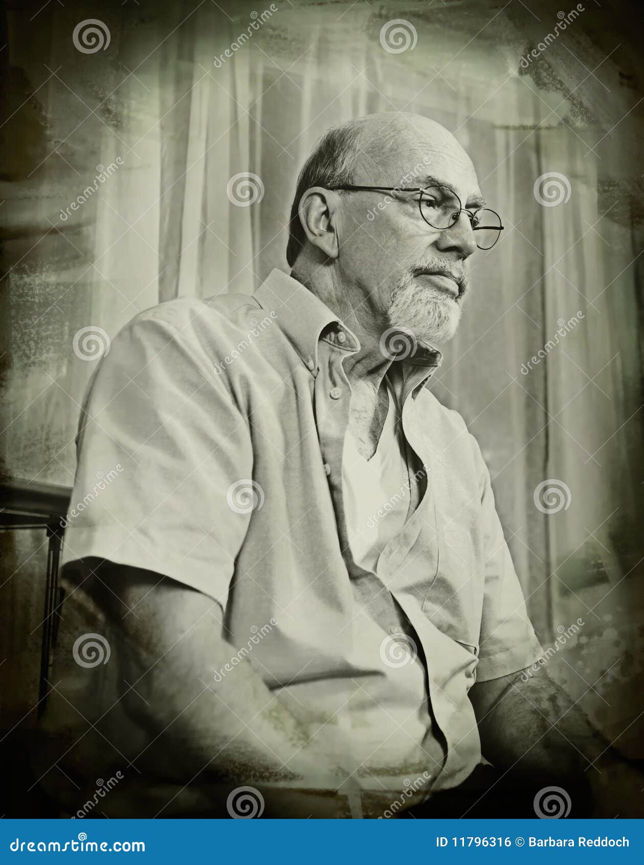 Senior Man Thinking-Vintage Style Portrait Stock Photo - Image of ...