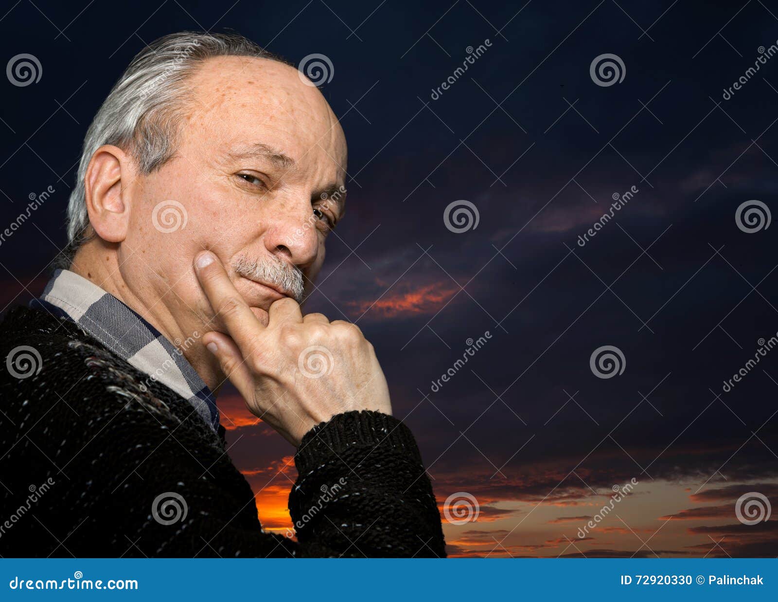Senior Man with a Tired Expression Stock Photo - Image of black, person ...