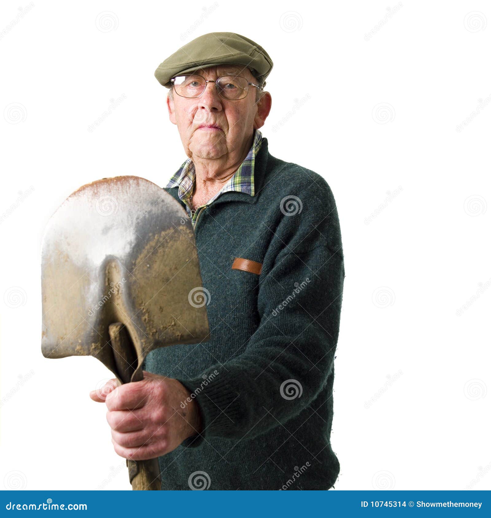 Senior man with tool stock photo. Image of jumper, shovel - 10745314
