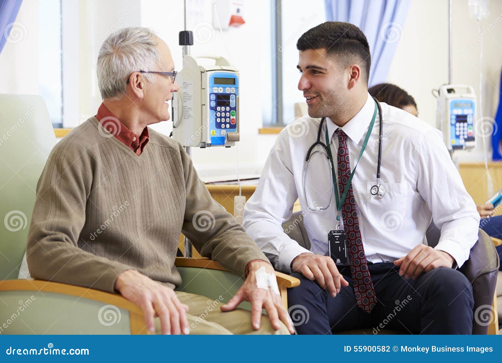 Senior Man Undergoing Chemotherapy with Doctor Stock Photo - Image of ...