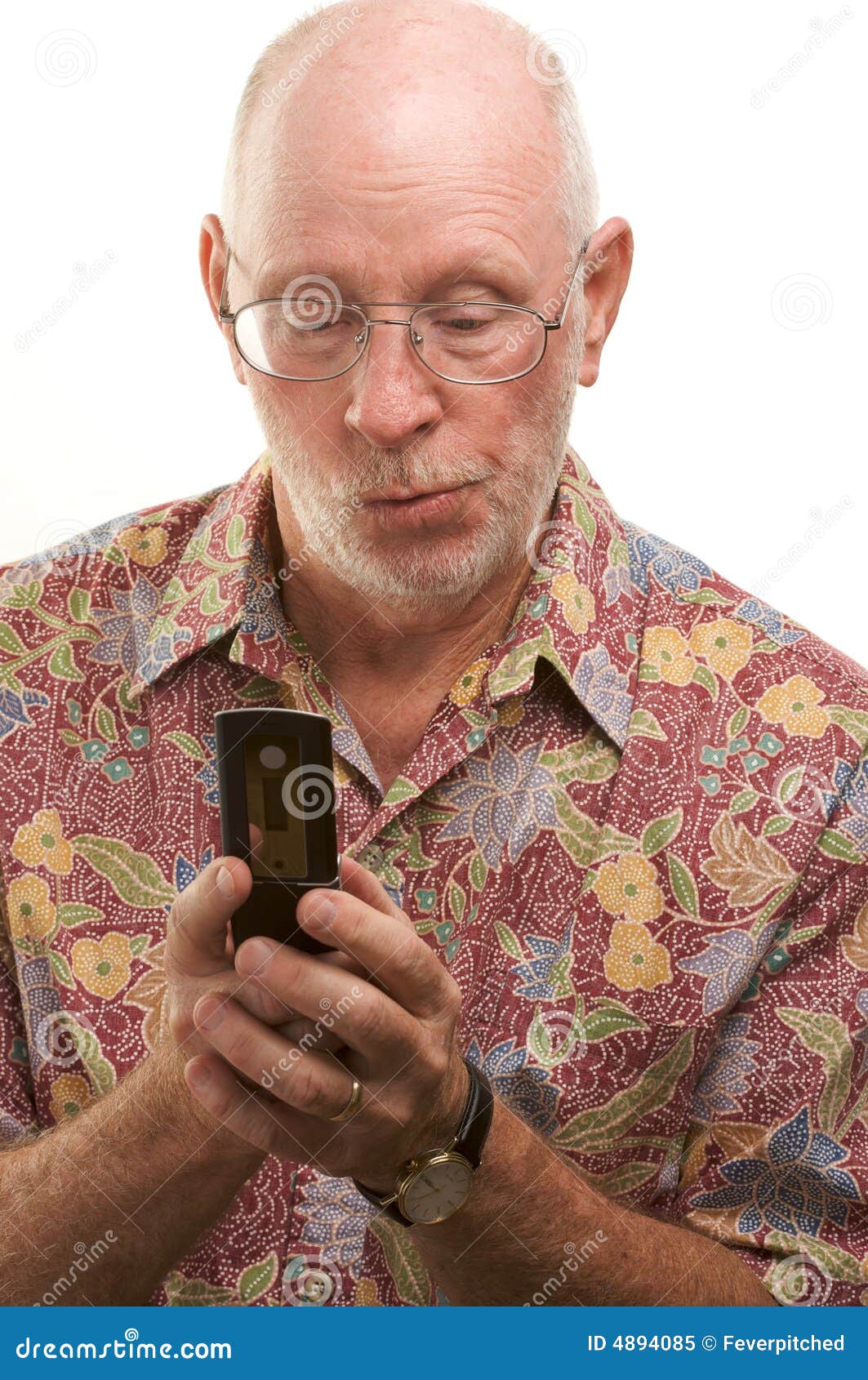 Senior Man Using Cell Phone Stock Image - Image of glasses, call: 4894085