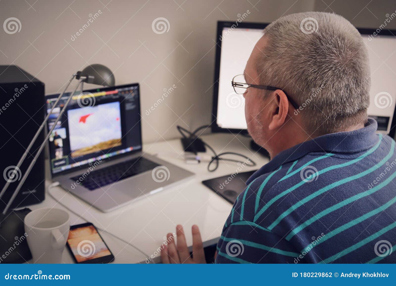 Communication With Family Remote, Using Device, Video Call Conference ...