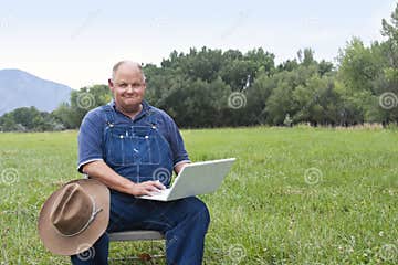 Senior Man Using Laptop Computer Stock Image - Image of retired, laptop ...