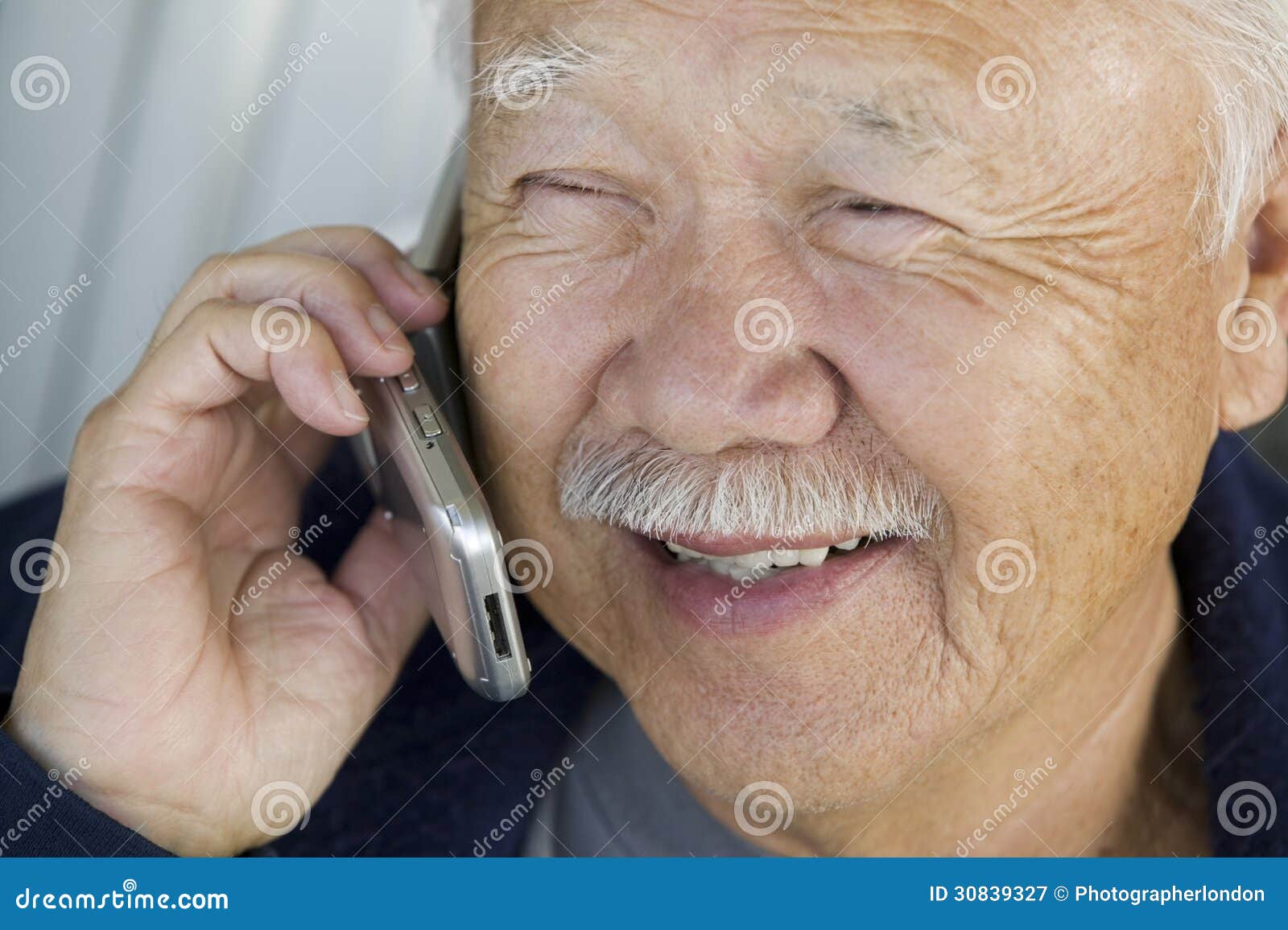Senior Man Using Mobile Phone Stock Image - Image of grandfather, adult ...