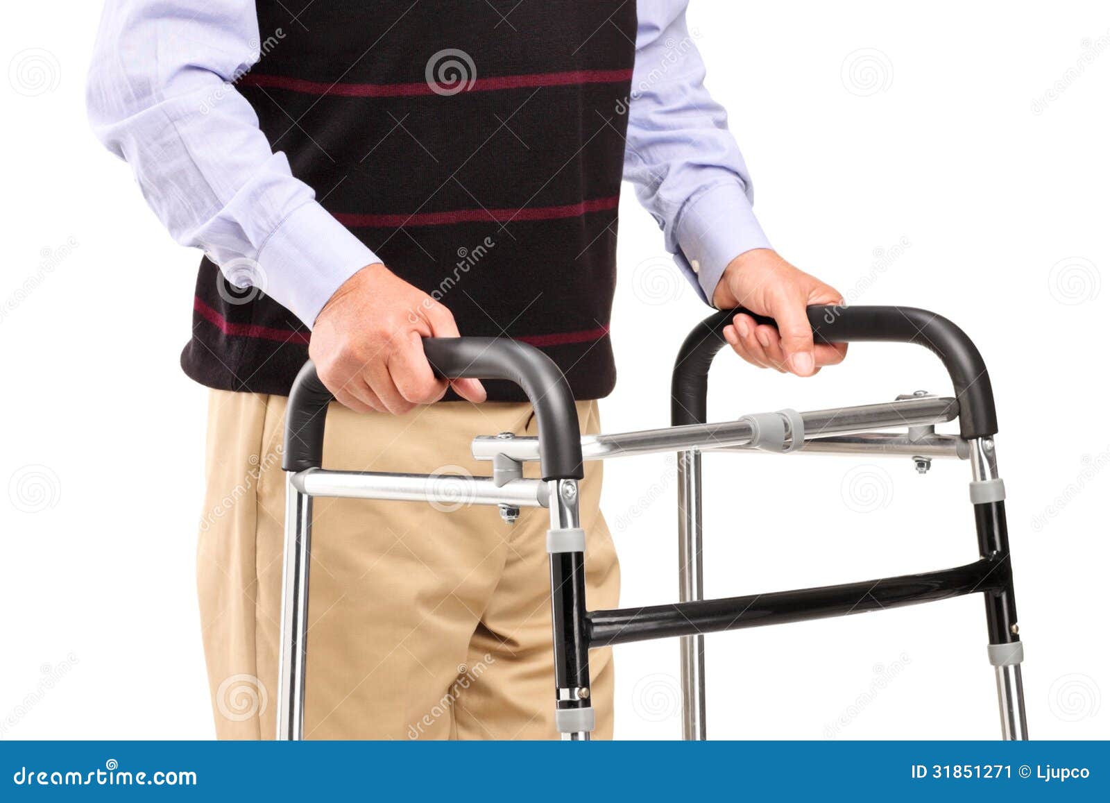 Senior man using a walker stock image. Image of equipment - 31851271