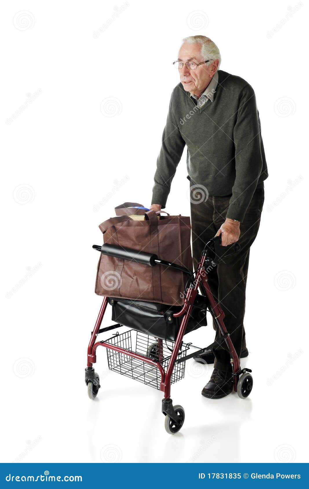 Senior Man with Walker stock image. Image of wheeling - 17831835