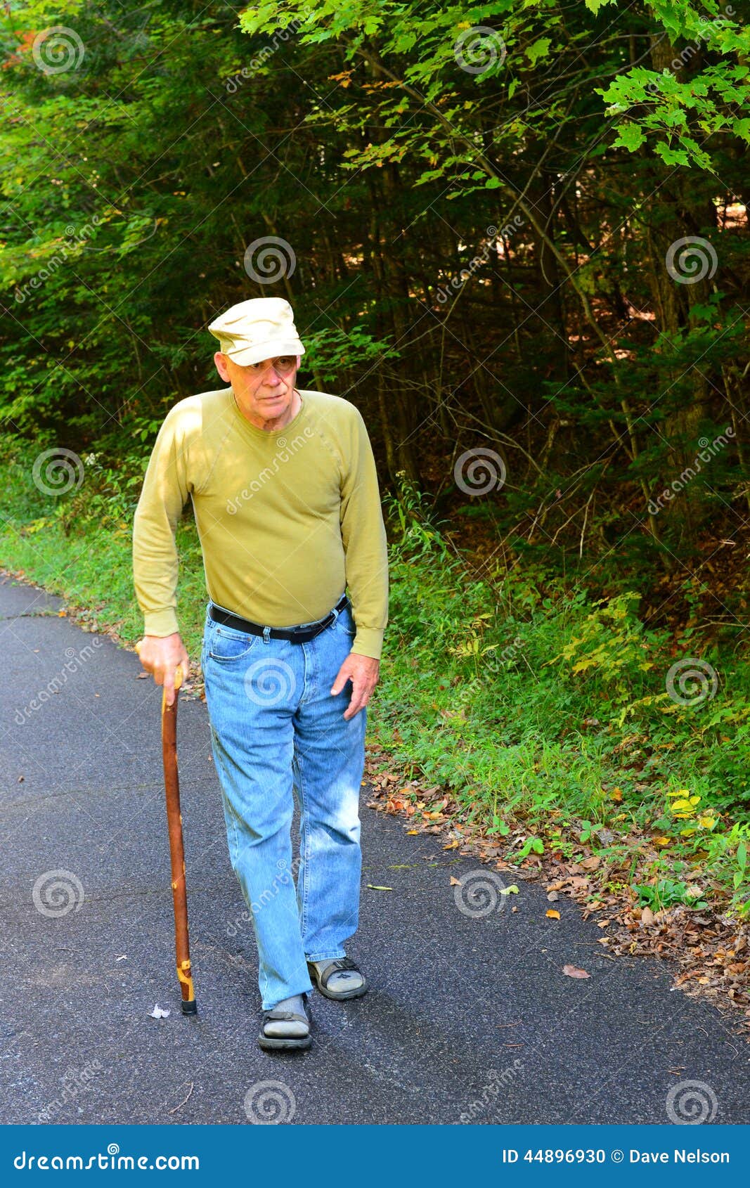 Senior Man Walking with Cane Stock Photo - Image of cane, caucasian ...