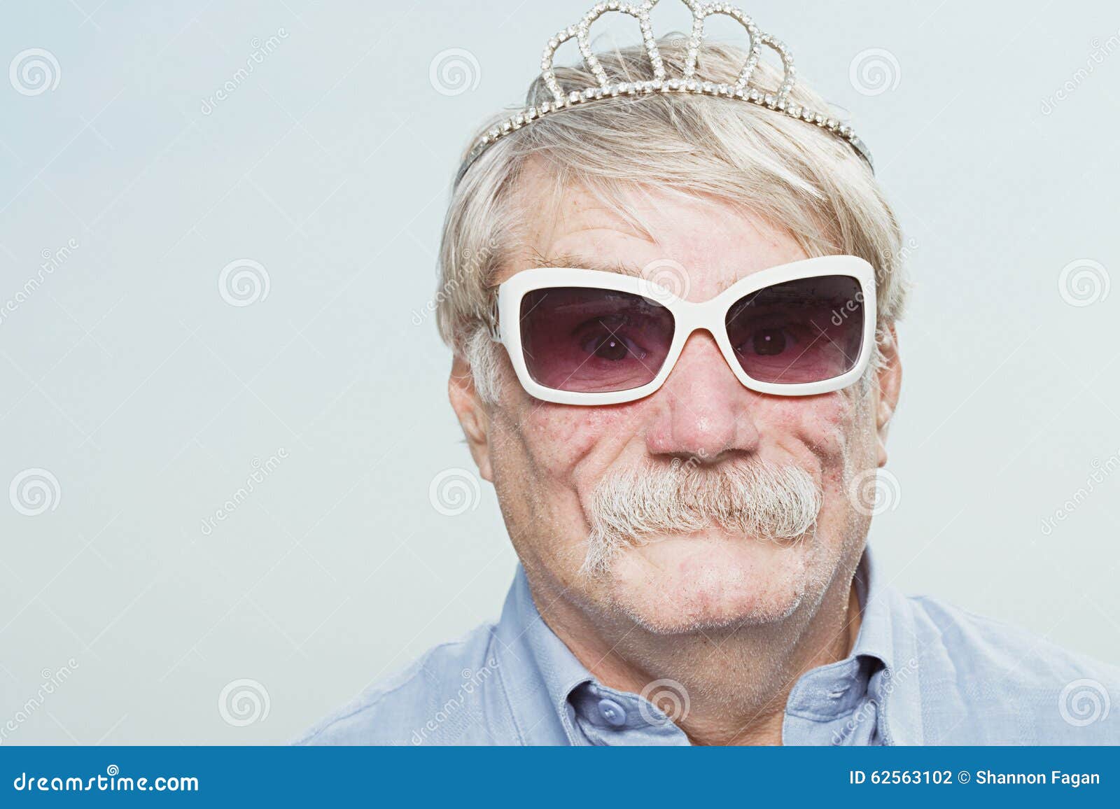 Senior Man Wearing a Tiara and Sunglasses Stock Photo - Image of hair ...