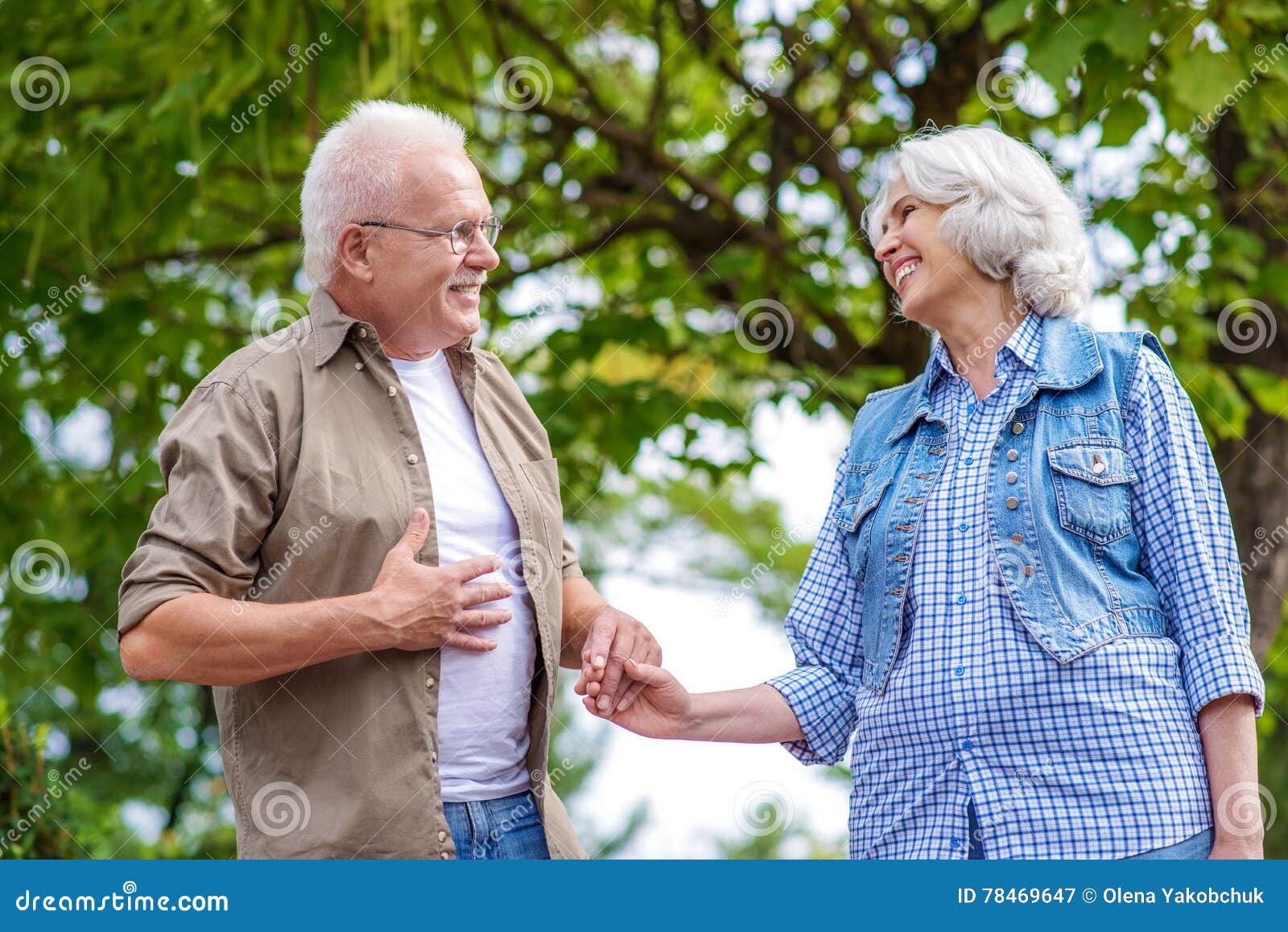 Senior Man And Woman Relaxing In Nature Stock Image Image Of Lover