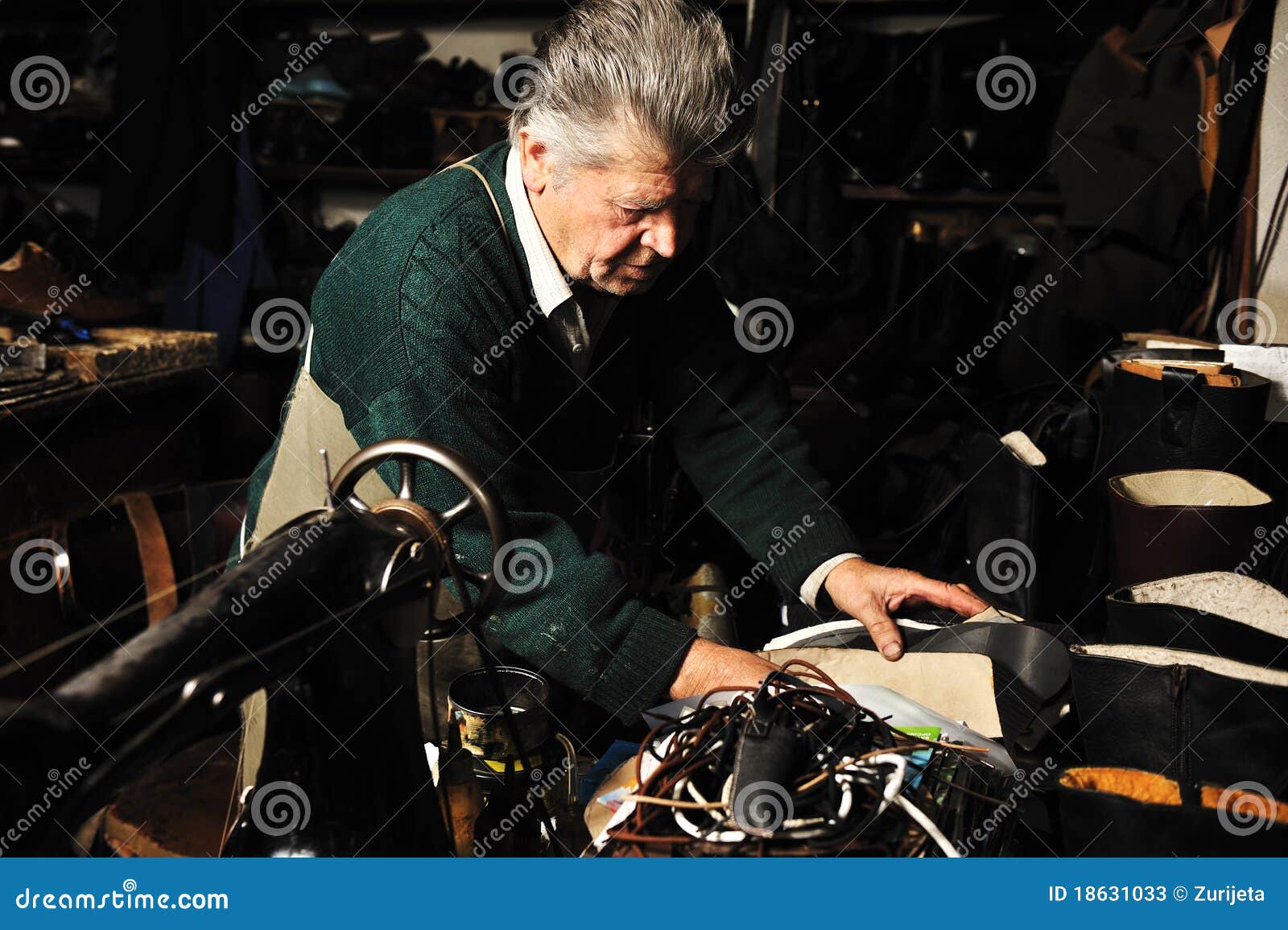 Senior Man Working with Old Machine Stock Image - Image of equipmant ...