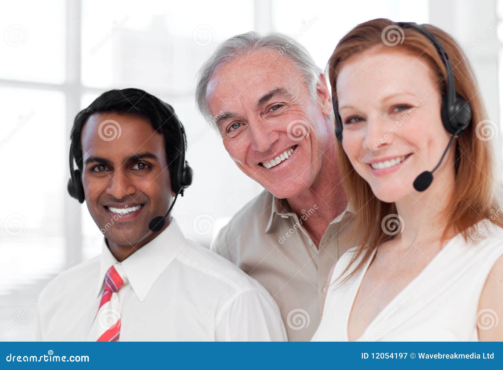 Senior Manager Checking His Team Work Stock Image - Image of microphone ...