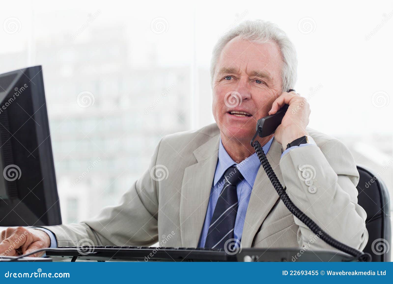 Senior Manager on the Phone Stock Image - Image of computer, business ...