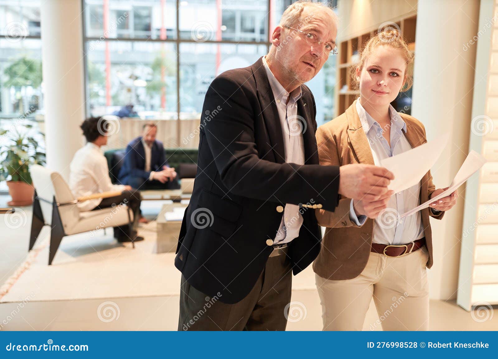 Senior Manager and Trainee in Training in the Office Stock Photo ...