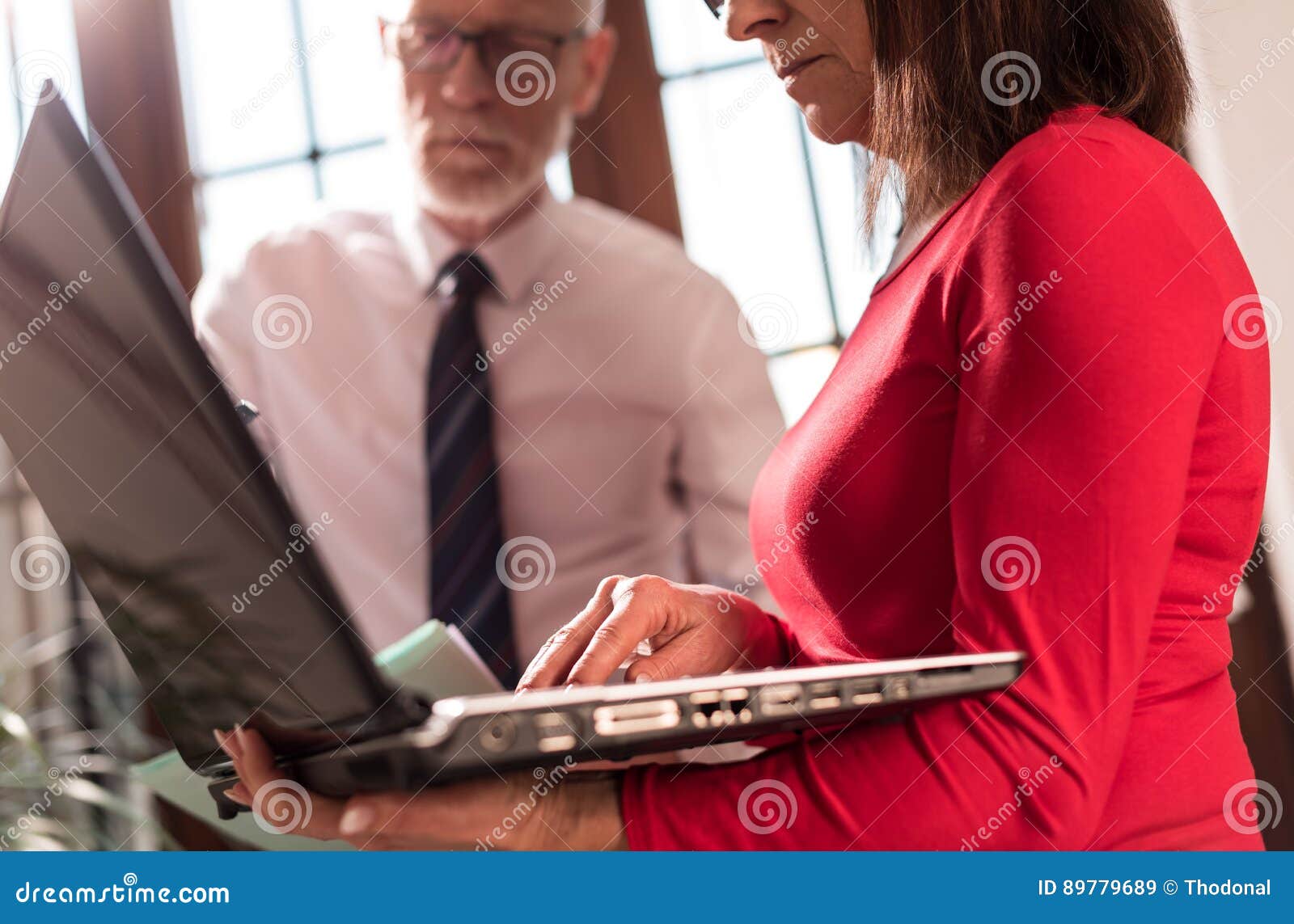 Senior Manager Working with Executive Assistant Stock Image - Image of ...