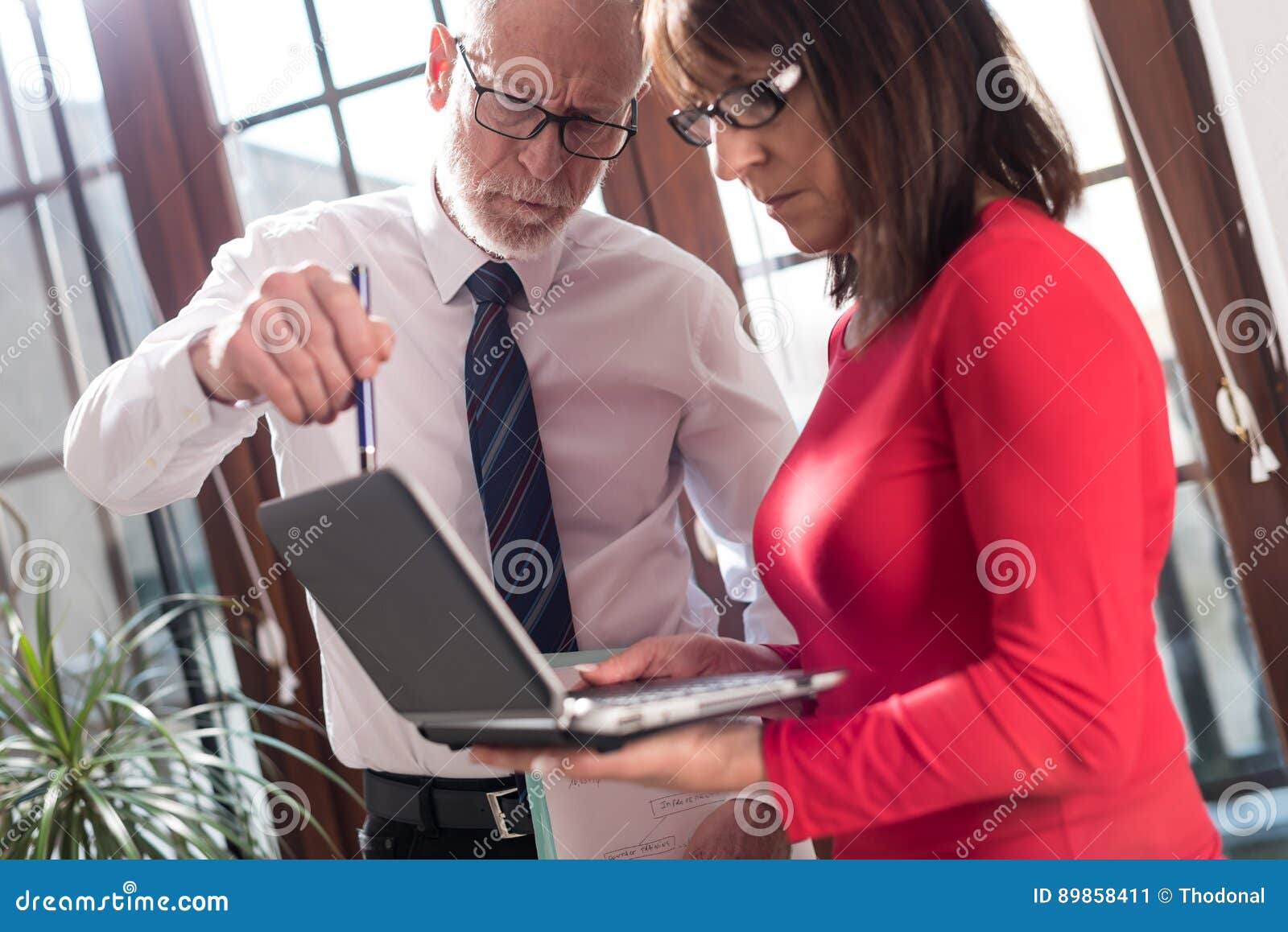 Senior Manager Working with Executive Assistant Stock Image - Image of ...