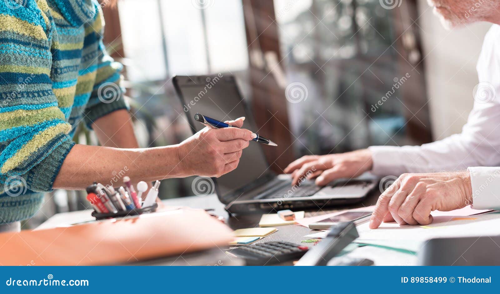 Senior Manager Working with Executive Assistant Stock Image - Image of ...