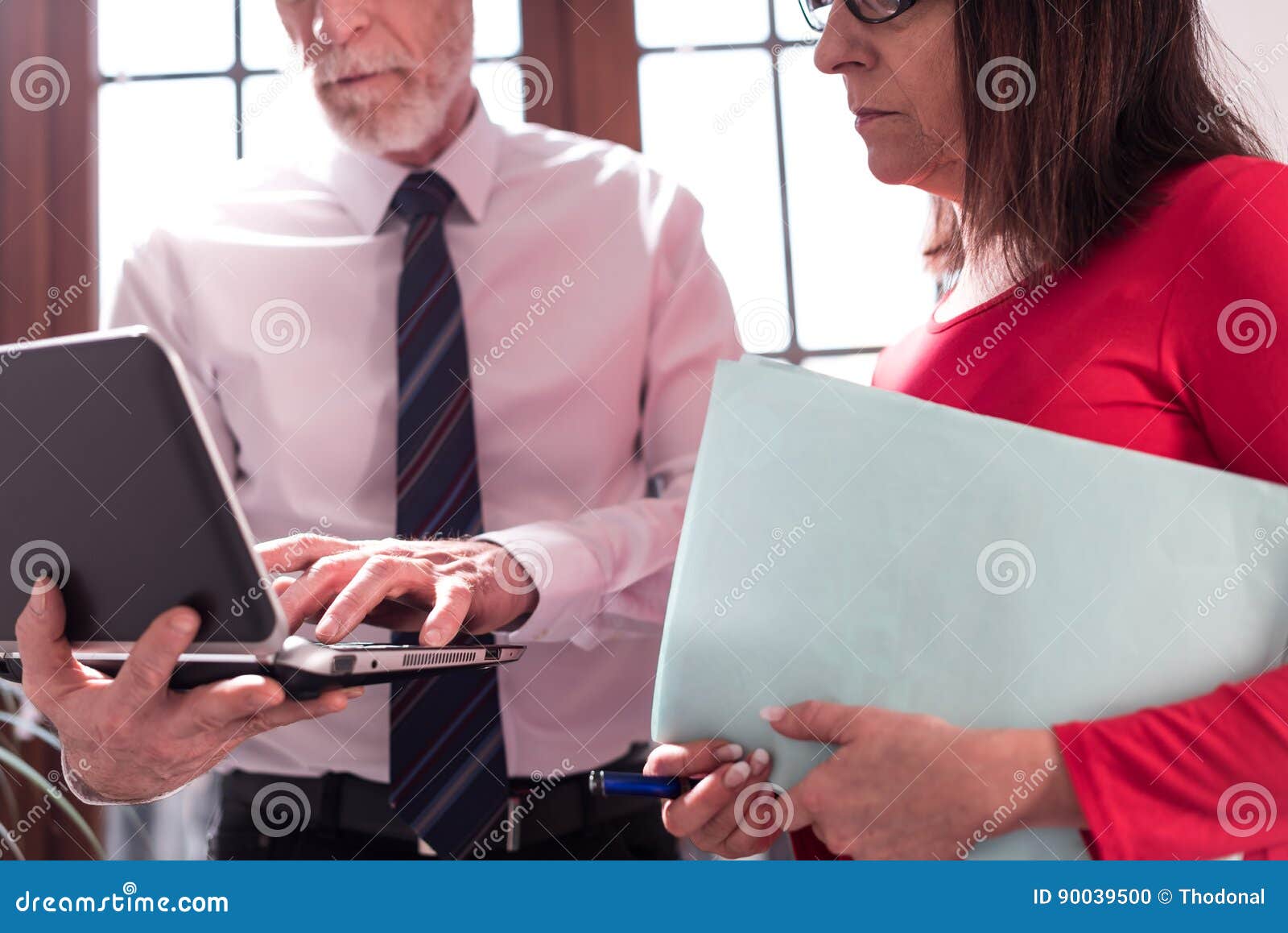 Senior Manager Working with Executive Assistant Stock Photo - Image of ...