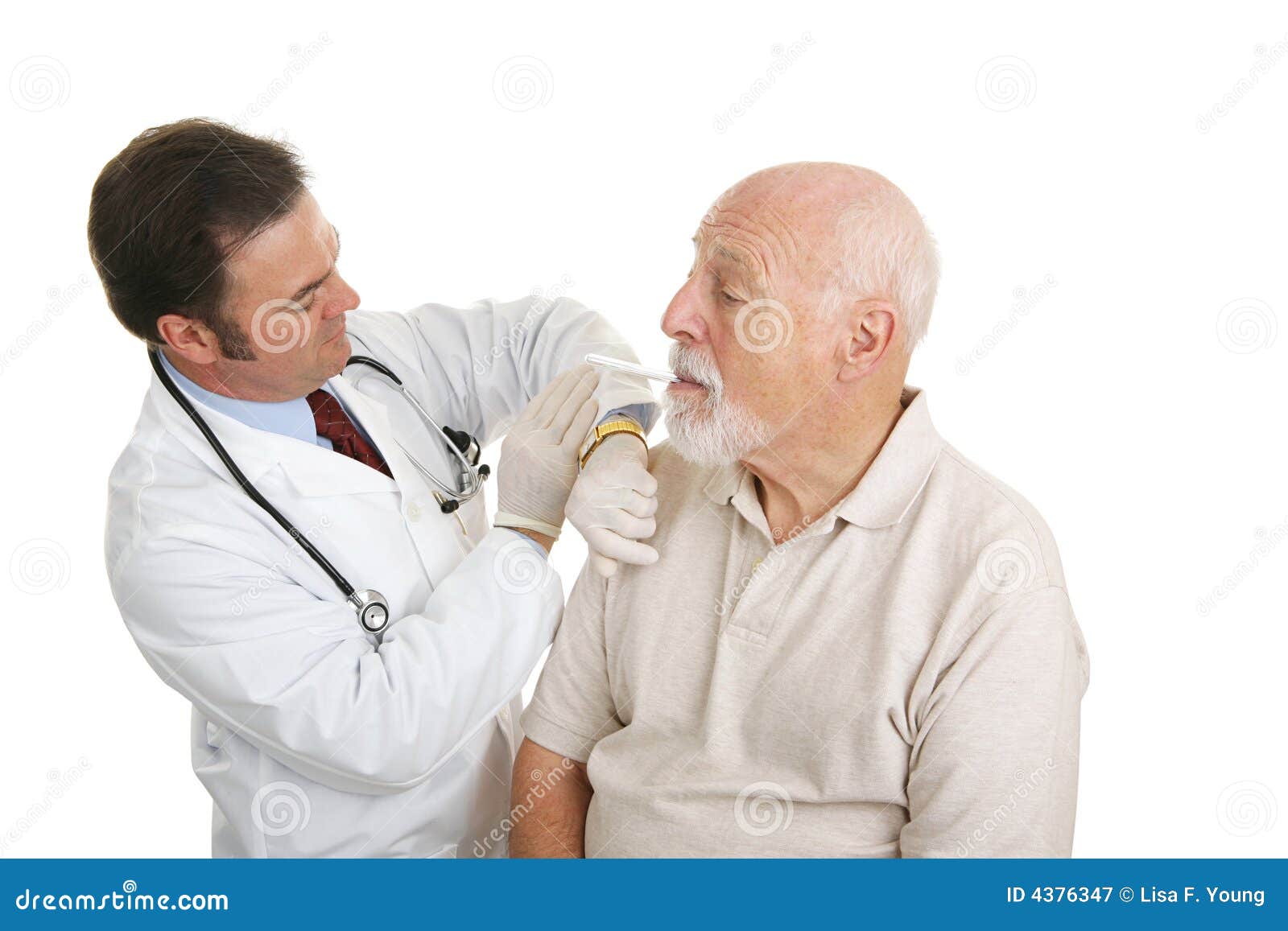 Senior Medical - Taking Temperature Stock Image - Image of mature ...