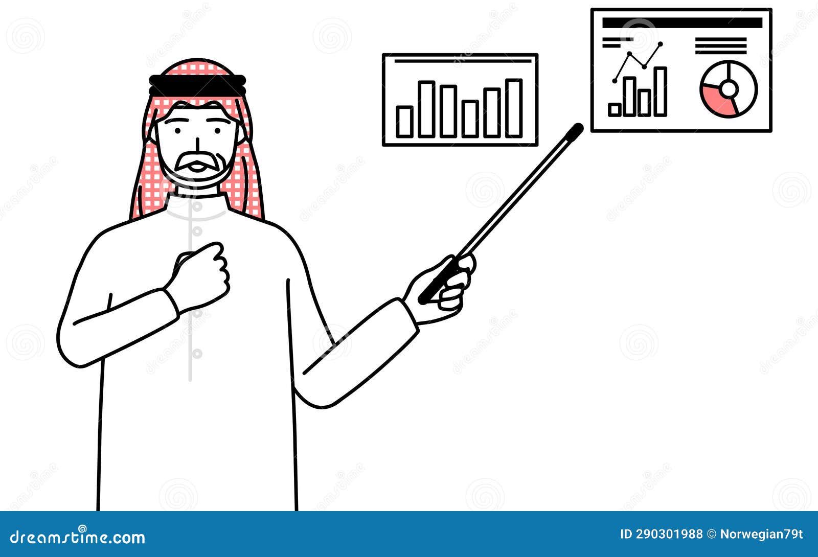 Senior Muslim Man Analyzing a Performance Graph Stock Illustration ... Senior Muslim Man Analyzing a Performance Graph Stock Illustration ...