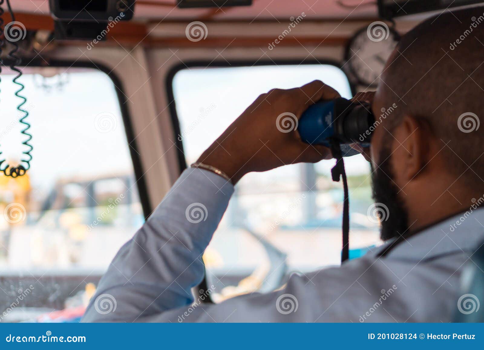 Senior Navigation Officer Navigating His Ship Stock Photo - Image of ...