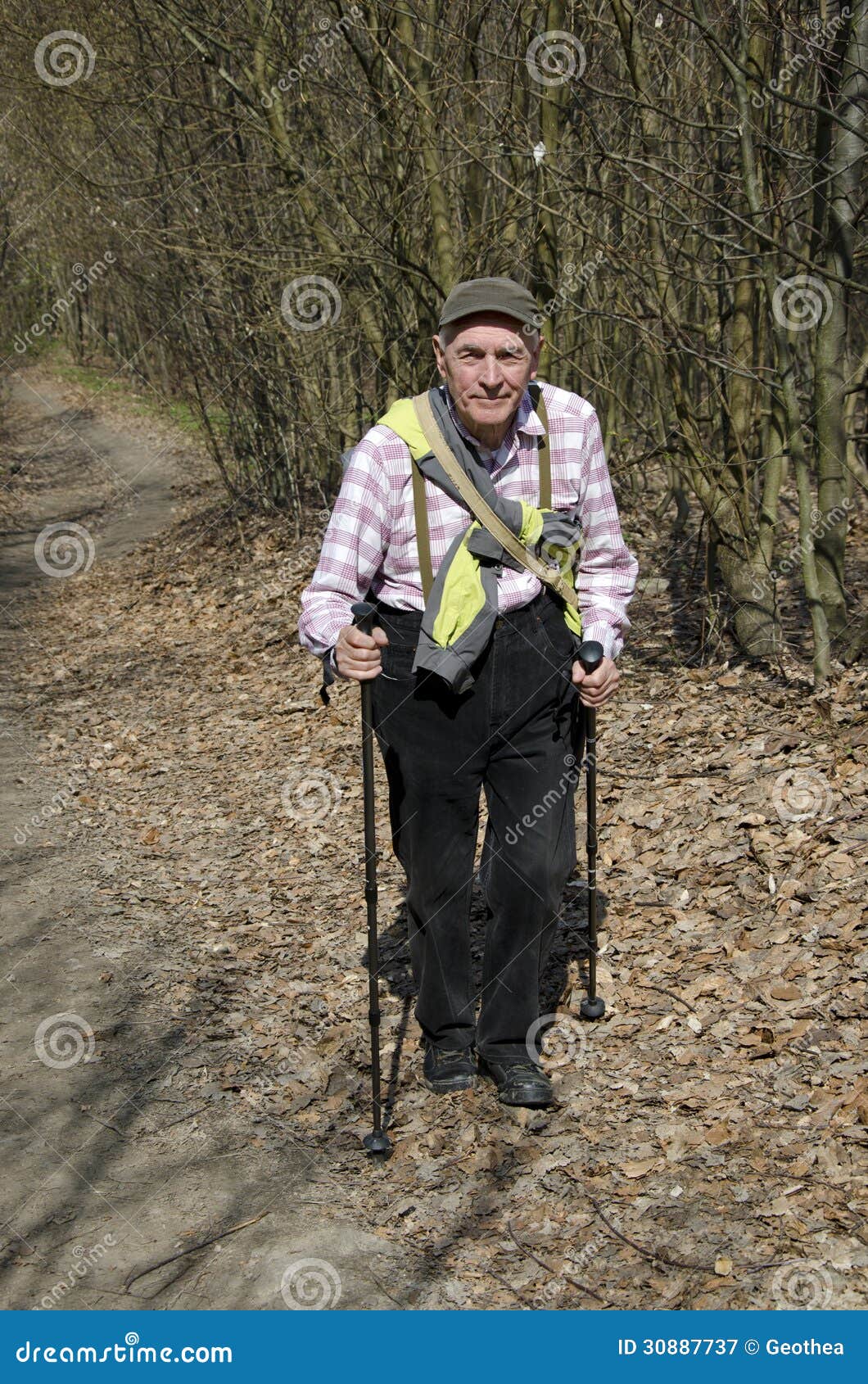 The senior nordic walking stock image. Image of sport - 30887737