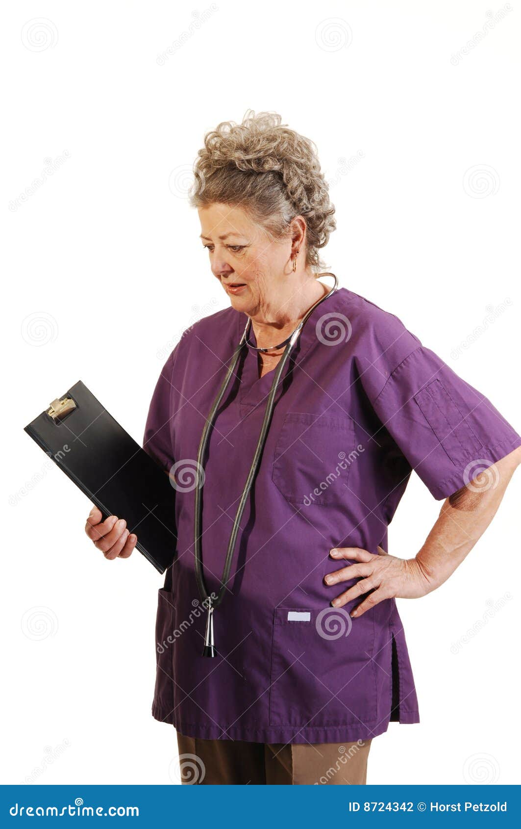 Senior nurse. stock photo. Image of background, stethoscope - 8724342