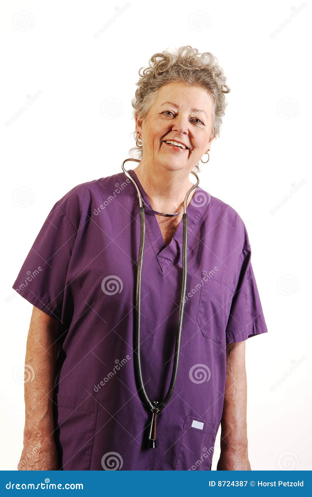 Senior nurse. stock image. Image of hair, lilac, family - 8724387