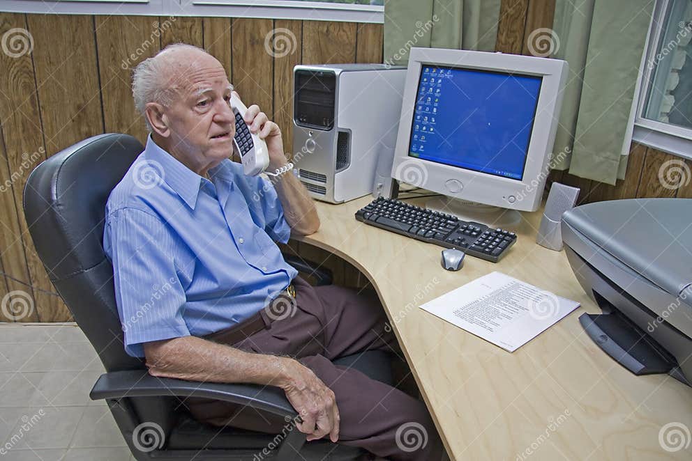 Senior in office stock image. Image of communication, grandpa - 8368303
