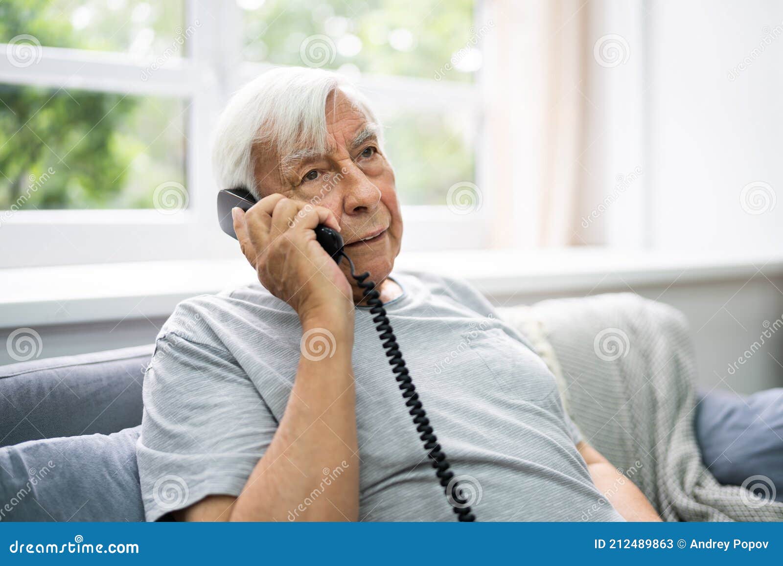 Senior Old Man Talking on Telephone Stock Image - Image of medical ...
