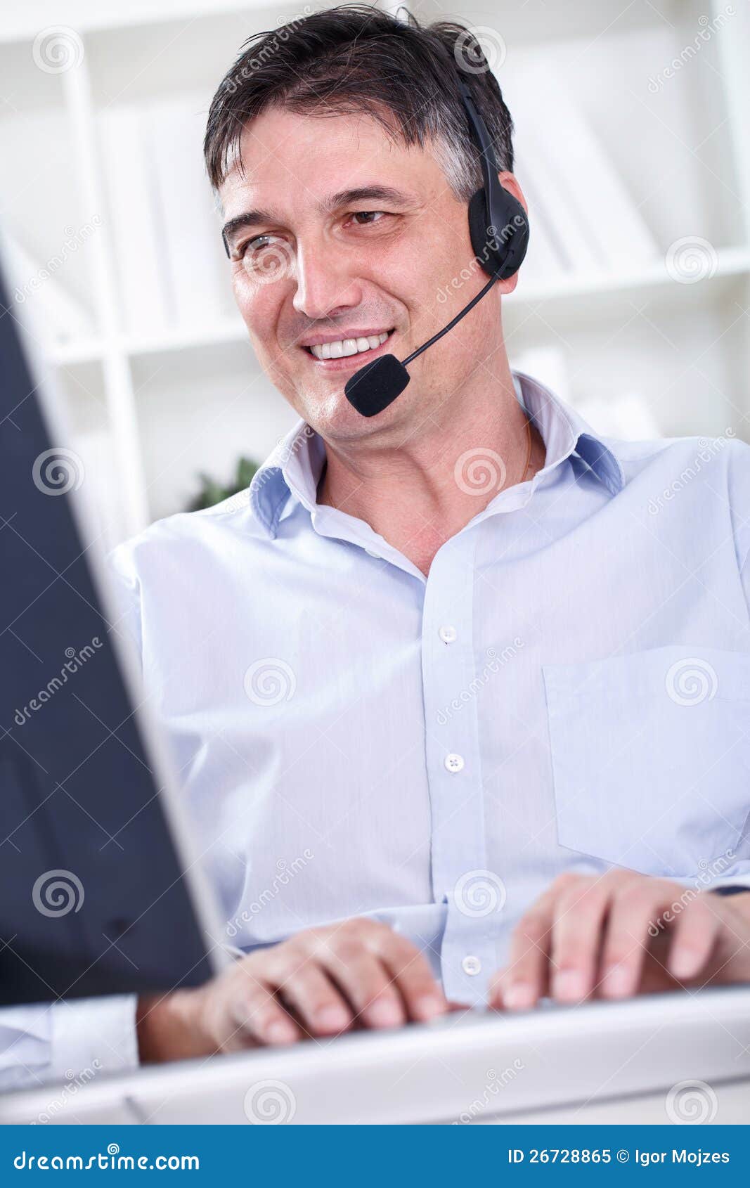 Senior operator working stock image. Image of operator - 26728865