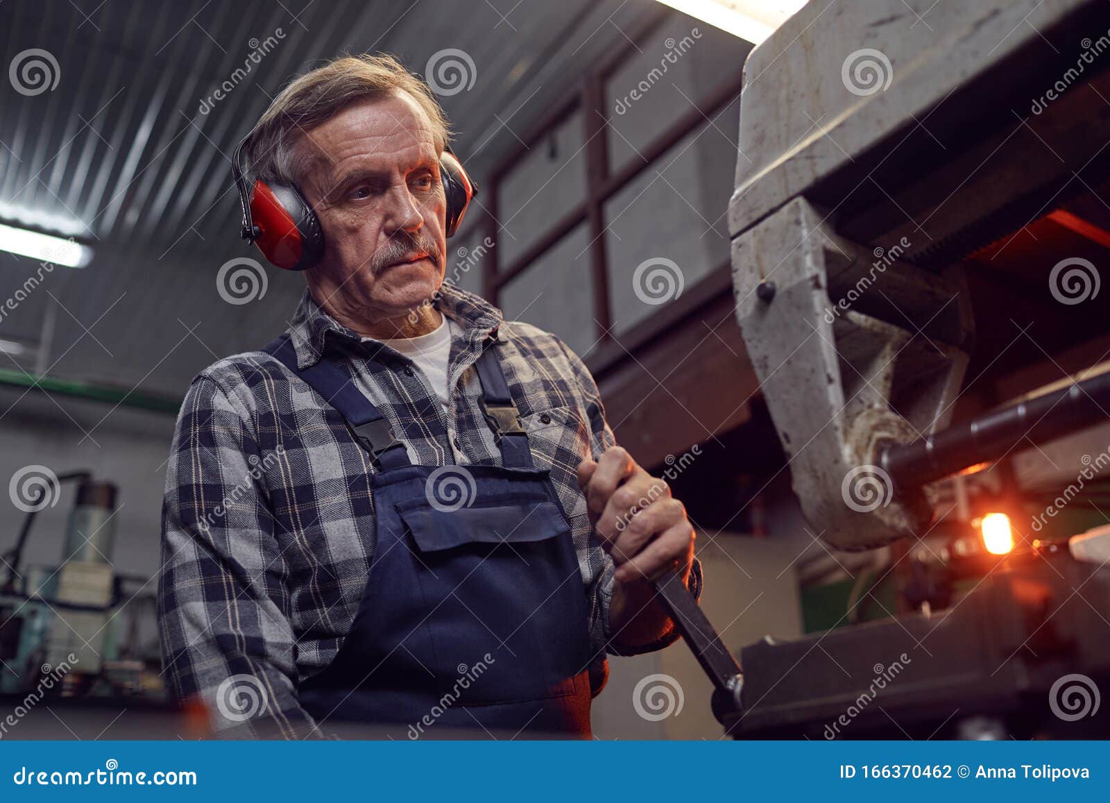 Senior Operator Working in the Plant Stock Photo - Image of occupation ...