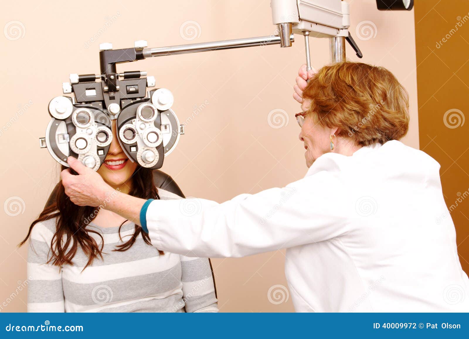 Senior Optician Getting Ready To Do Eye Testing Stock Photo - Image of ...