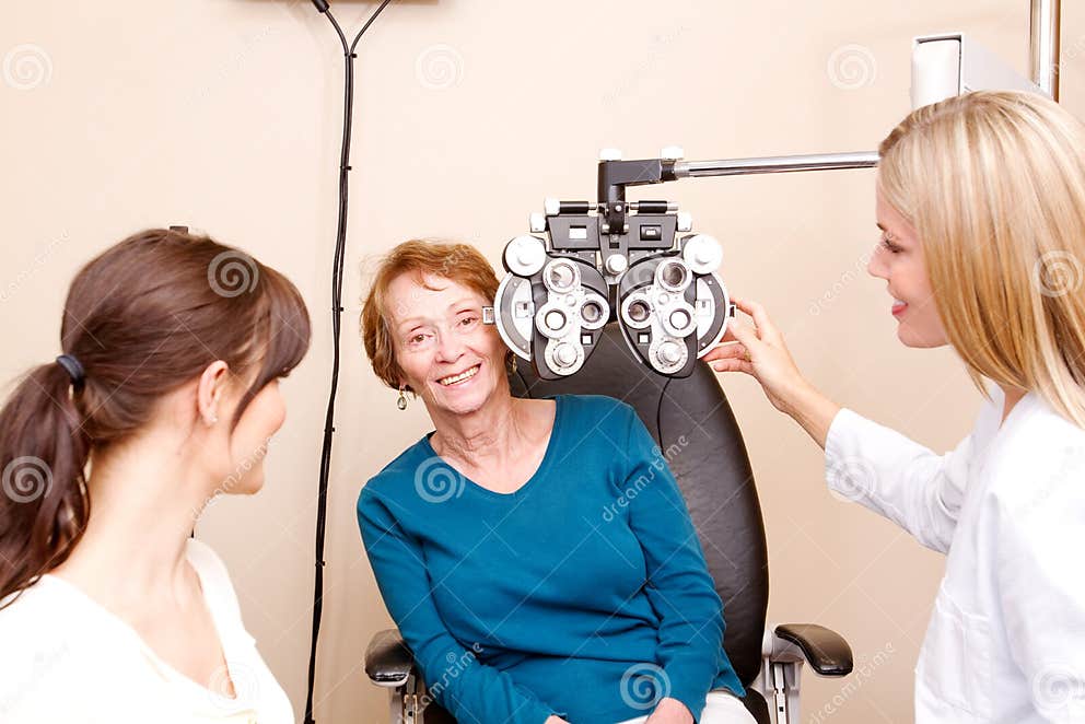 Senior at Optometrist Office Stock Photo - Image of elder, workers ...