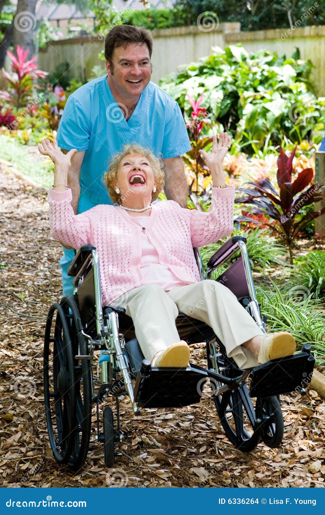 Senior and Orderly Clowning Around Stock Photo - Image of joyful, humor ...