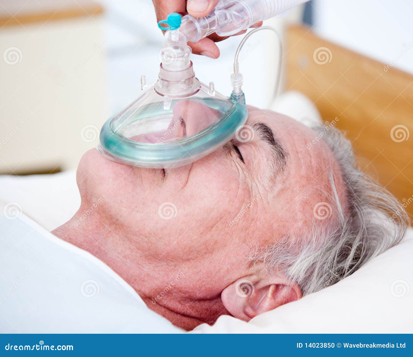 Anesthetic (oxygen) Mask In Front Of The Patient's Face Royalty-Free ...