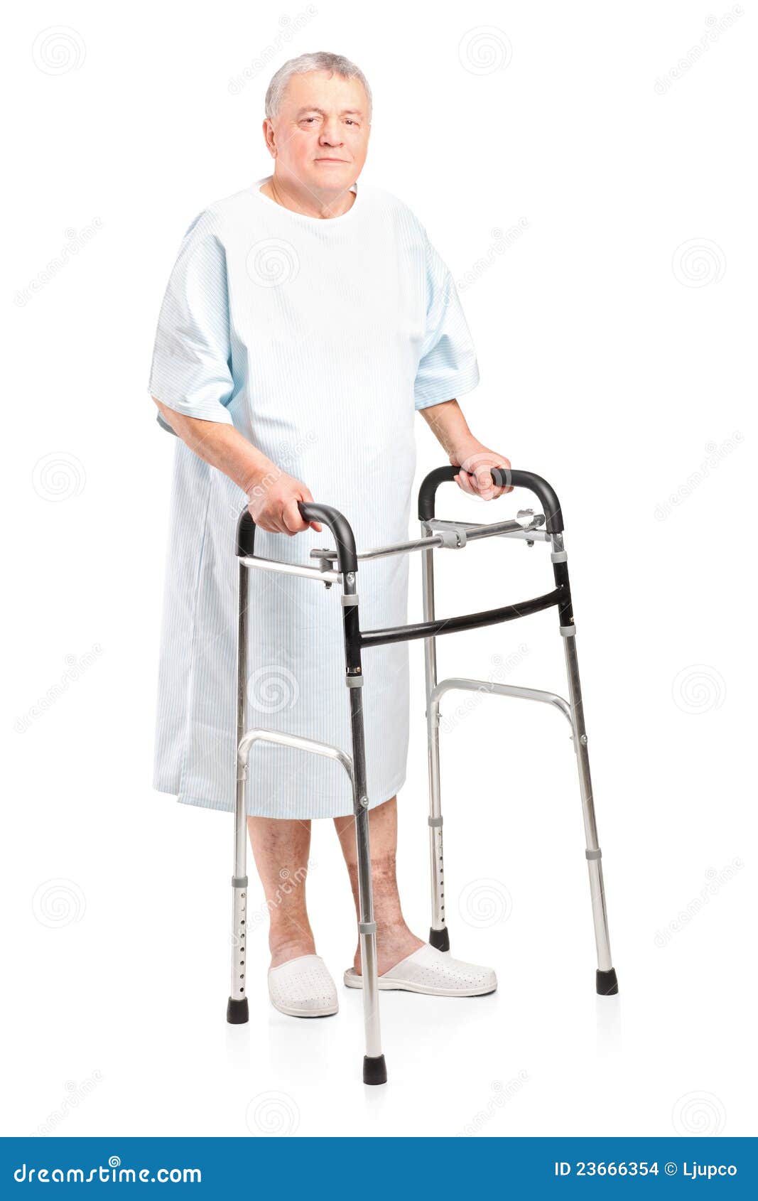 Senior Patient Using a Walker Stock Photo - Image of medicine, male ...