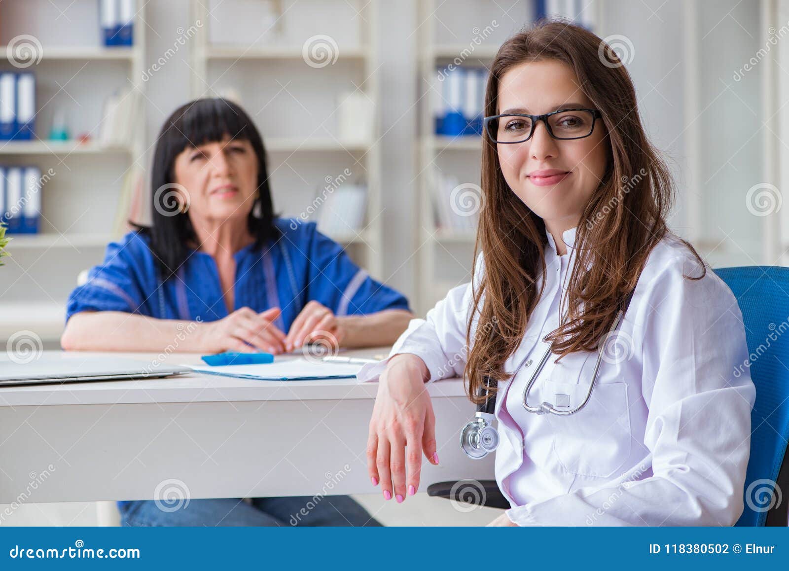 The Senior Patient Visiting Doctor for Regular Check-up Stock Photo ...