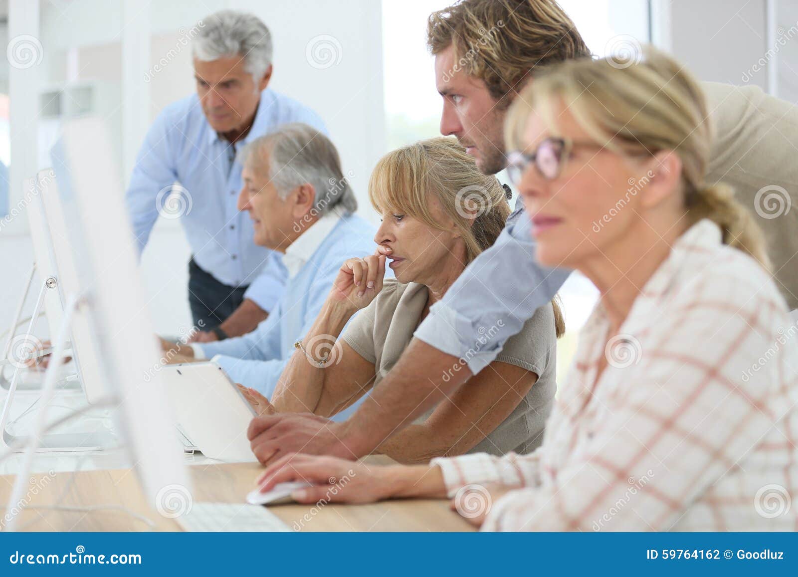 Senior People in Business Class Training with Instructor Stock Photo ...