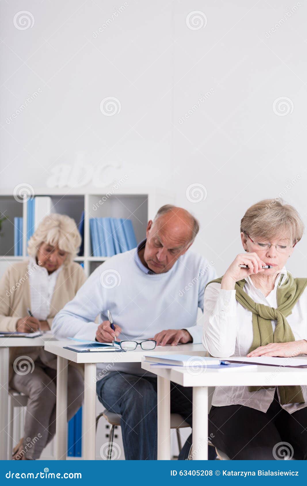 Senior People in the Classroom Stock Photo - Image of write, people ...