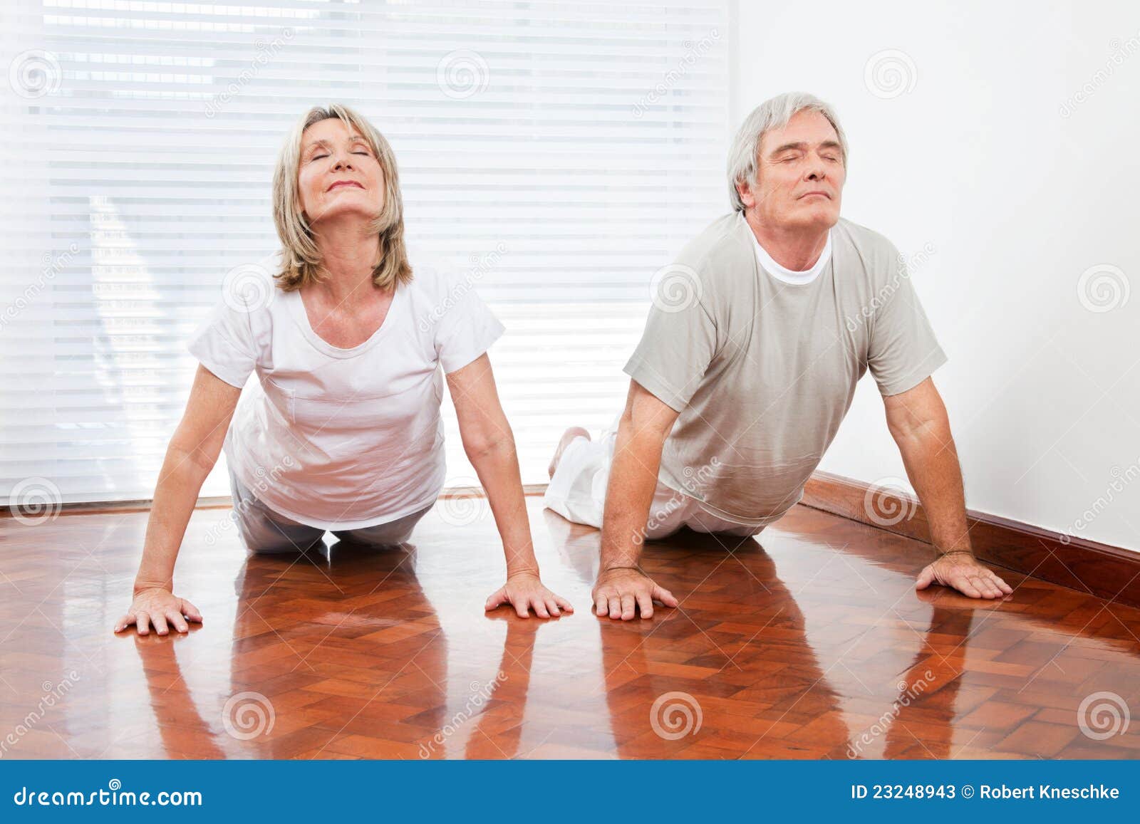 Senior People Doing Yoga Exercise Stock Image - Image of pensioner ...