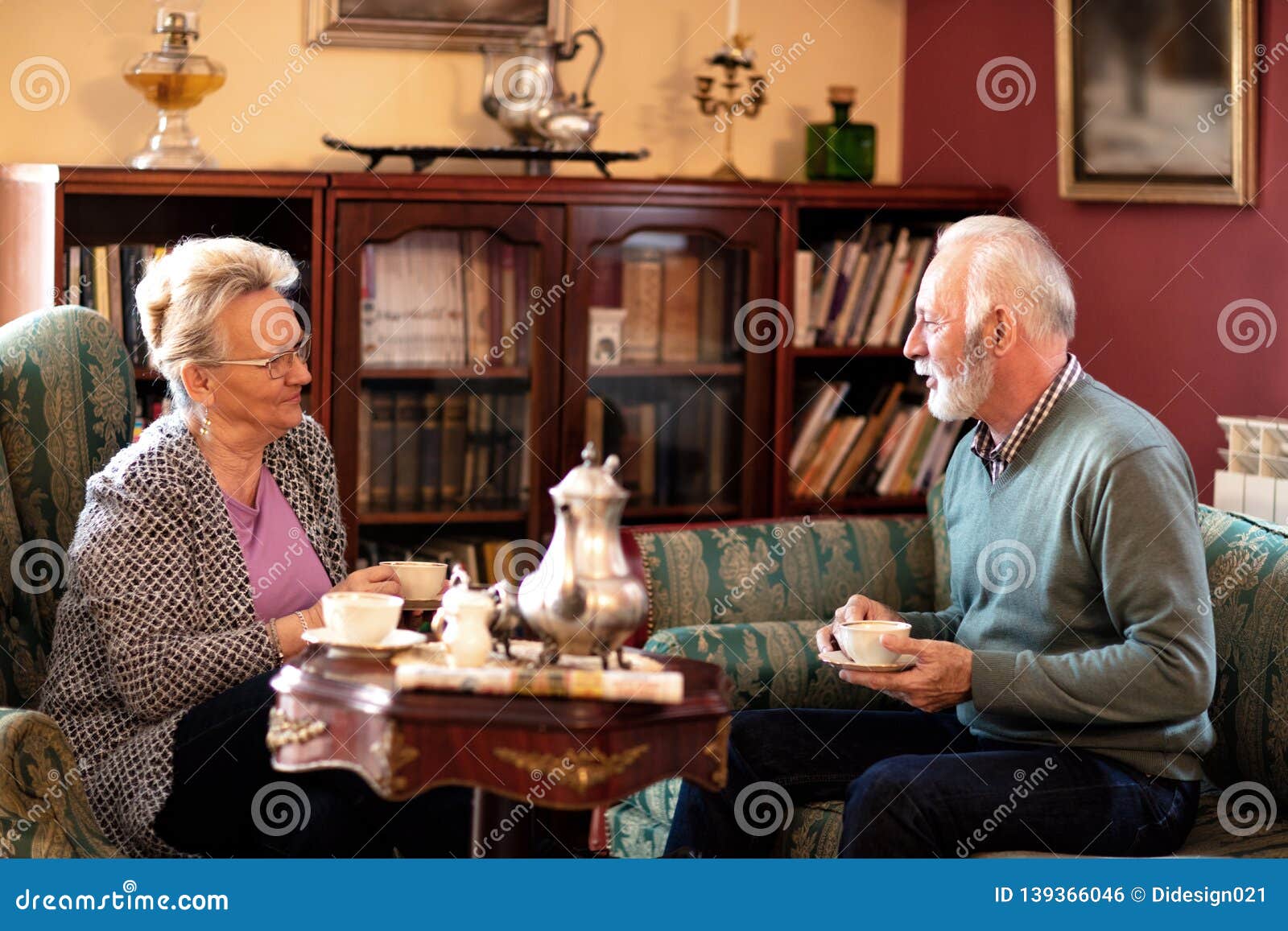 Senior people having a tea stock photo. Image of nurse - 139366046