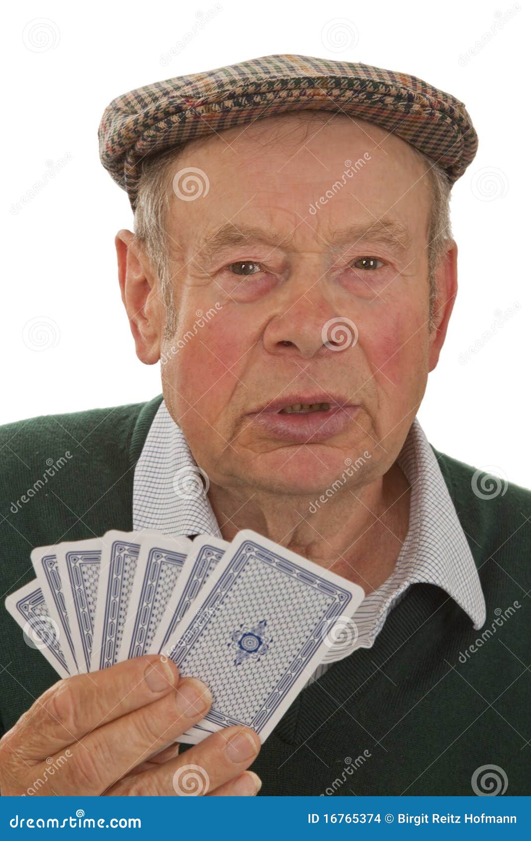 Senior with playing cards stock photo. Image of leisure - 16765374